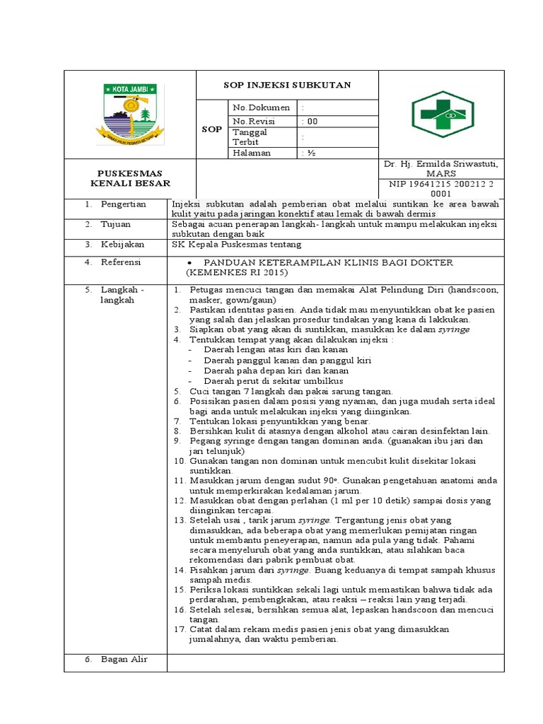 Sop Injeksi Subkutan | PDF