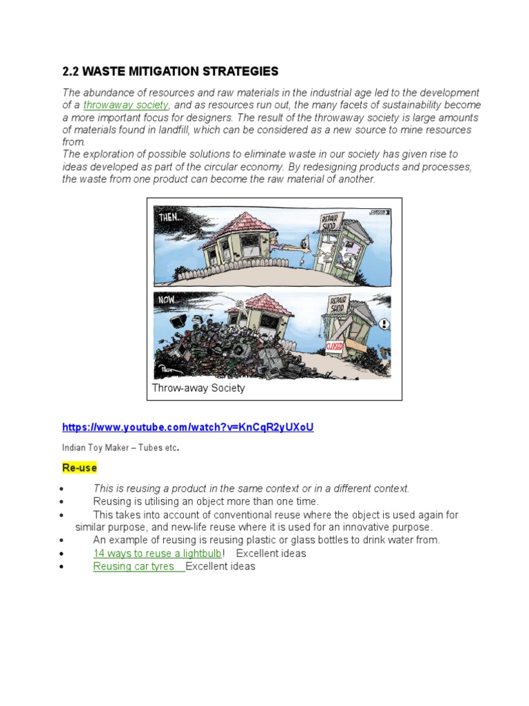 2.2 Waste Mitigation Strategies | PDF | Recycling | Waste