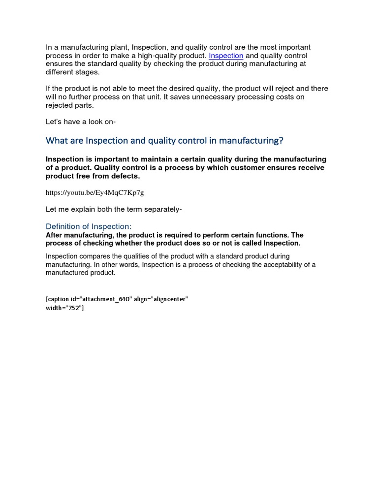 Inspection and Quality Control PDF | PDF | Statistics | Sampling ...