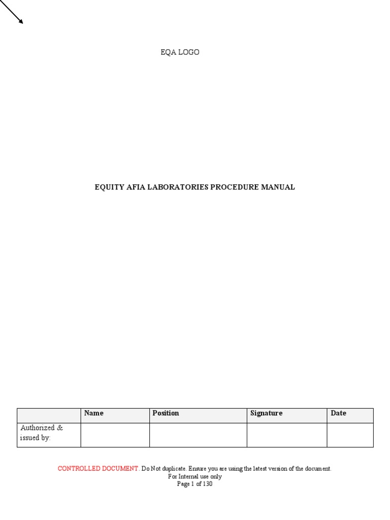 EQA Lab Procedure Manual 1 | PDF | Procurement | Laboratories