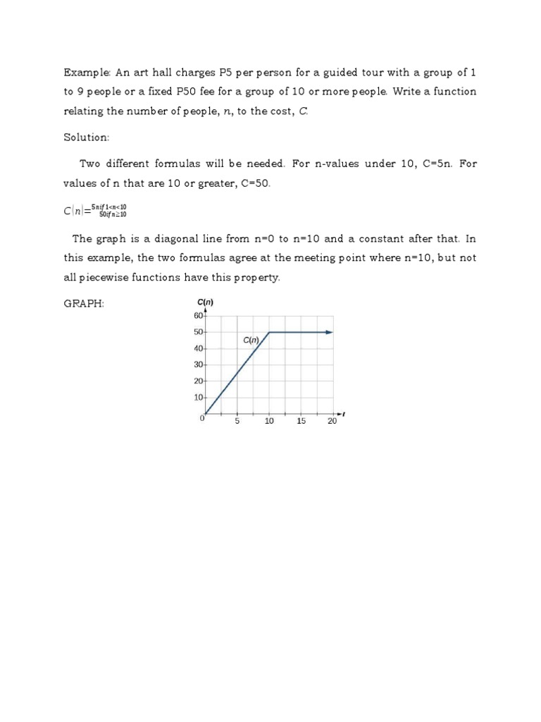 Real-Life Example of Piecewise Function - Piecewise Function | PDF