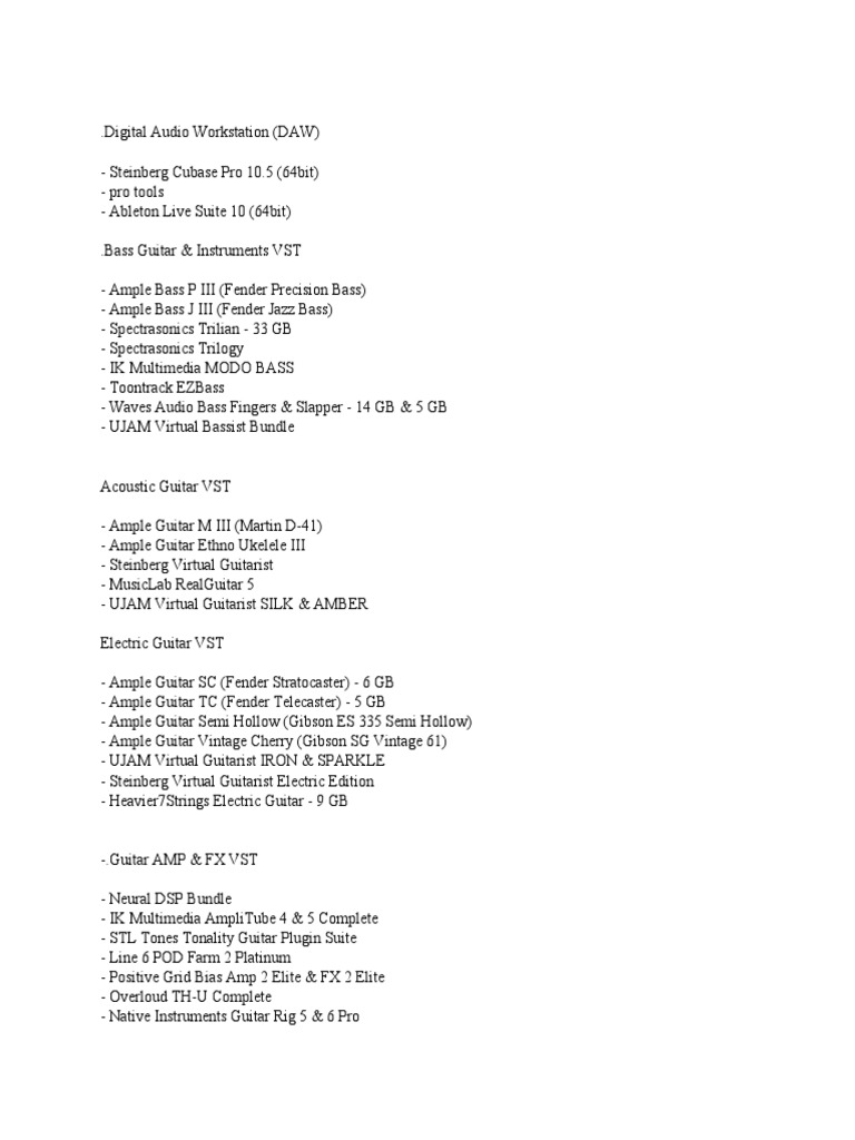 A Comprehensive Collection of Digital Audio Workstation (DAW) Software and Virtual Studio ...