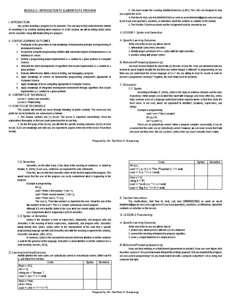 CSC101 Module 2 | PDF | Algorithms | Computer Programming
