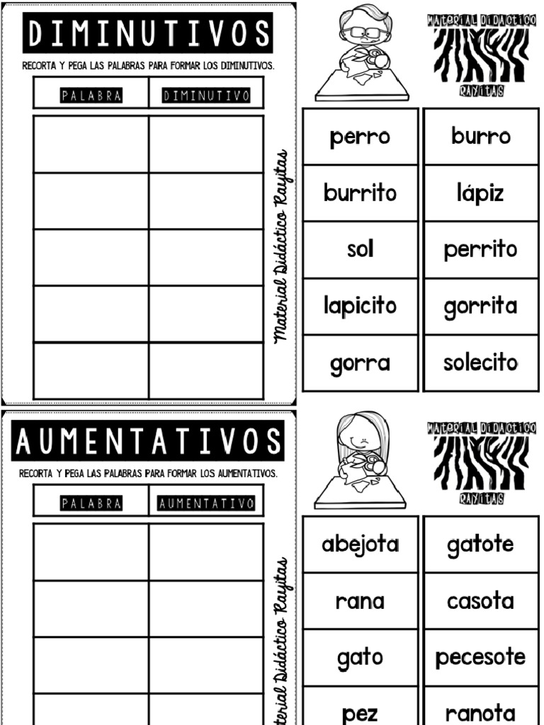 Aumentativo y Diminutivo Interactico | PDF