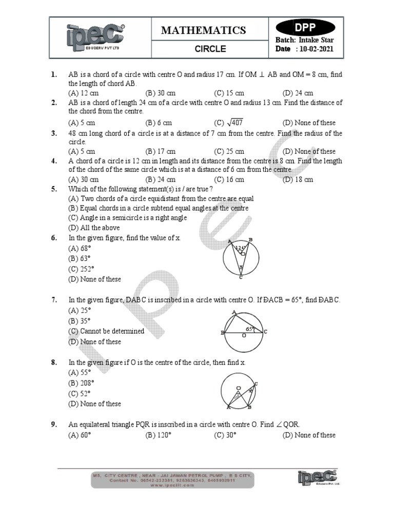 Circle Geometry Problems and Solutions | PDF | Circle | Geometric Objects