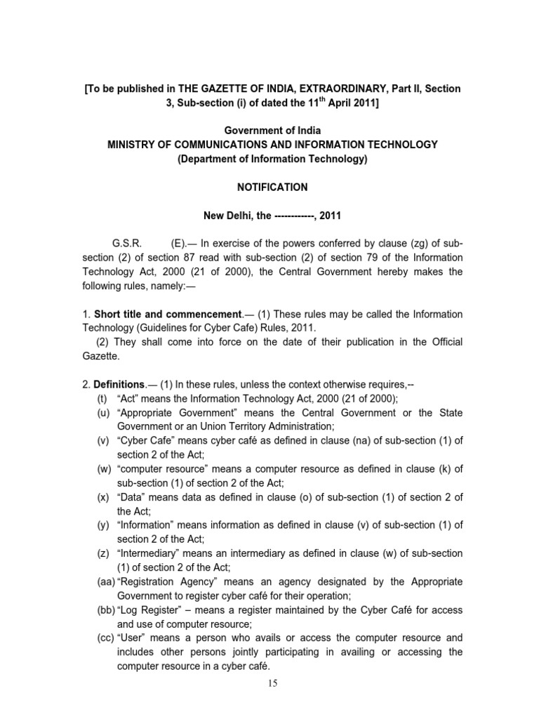 Rules Cyber Cafe | PDF | Identity Document | Computing