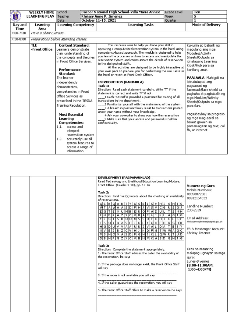 Introduction (Panimula) Task 1 | PDF | Learning | Communication