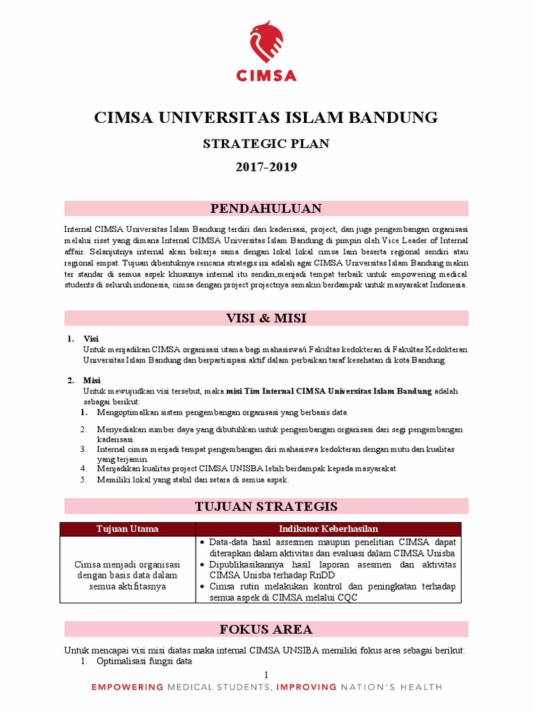 Renstra INTERNAL Bagian RSD CIMSA FIX | PDF