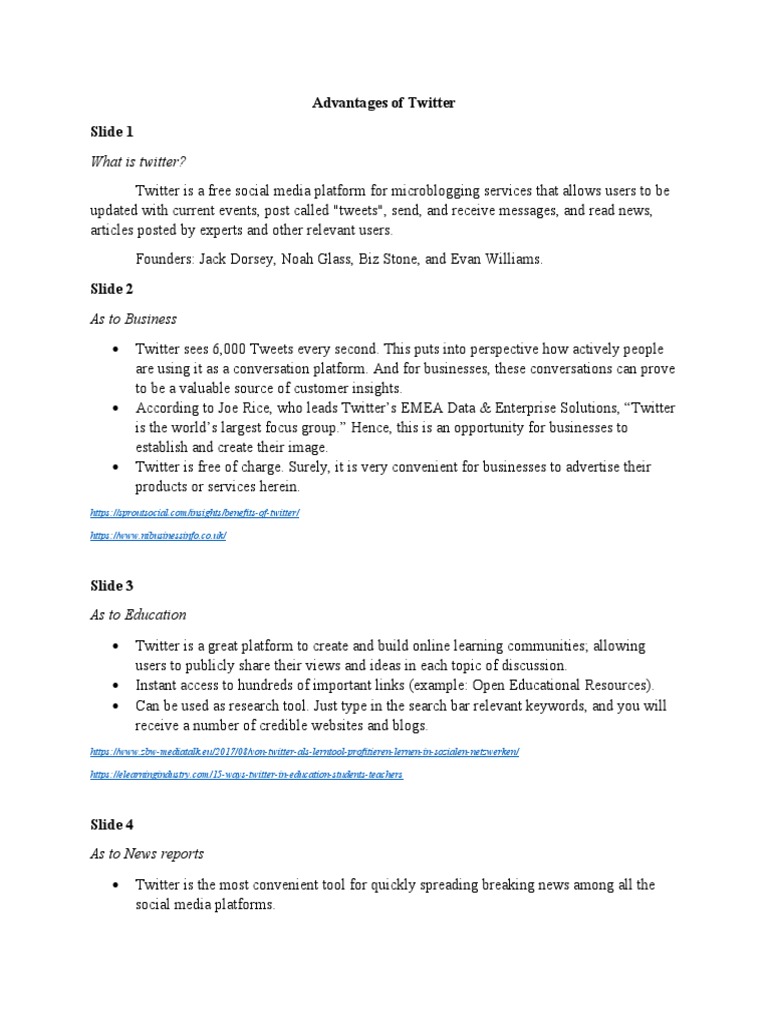 What Is Twitter?: Advantages of Twitter Slide 1 | PDF | Popular Culture ...