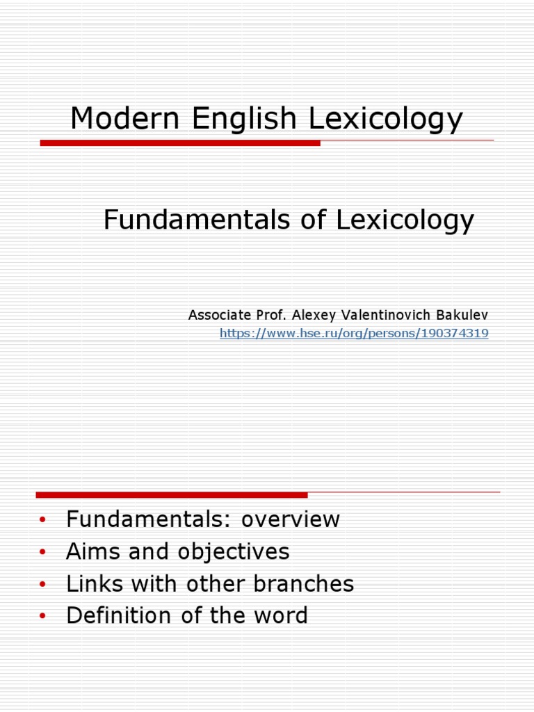 Modern English Lexicology | PDF | Lexicology | Word