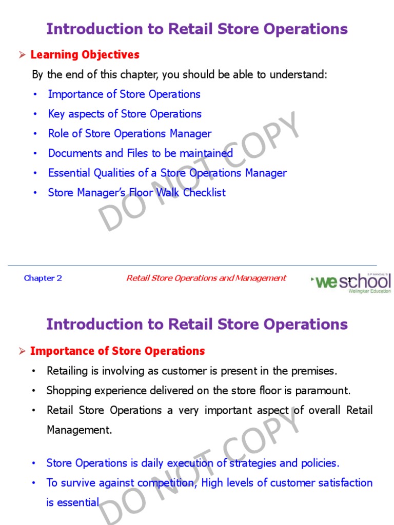 Ch.2 - Introduction To Retail Store Operations | PDF | Retail | Business