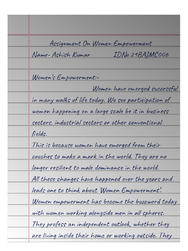 Assignment On Women Empowerment | PDF