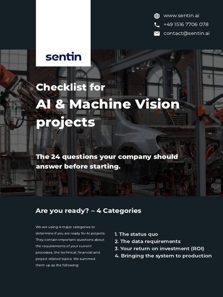 Checklist For: AI & Machine Vision Projects | PDF | Artificial ...