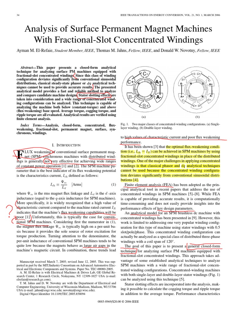 Analysis of Surface Permanent Magnet Machines With Fractional-Slot ...