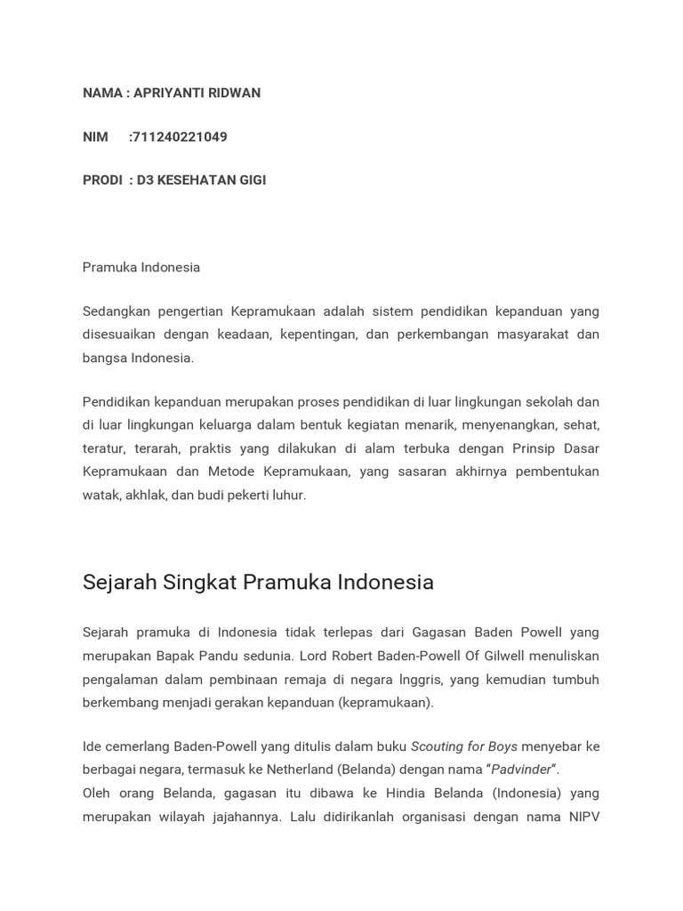 Sejarah Pramuka Indonesia Pdf