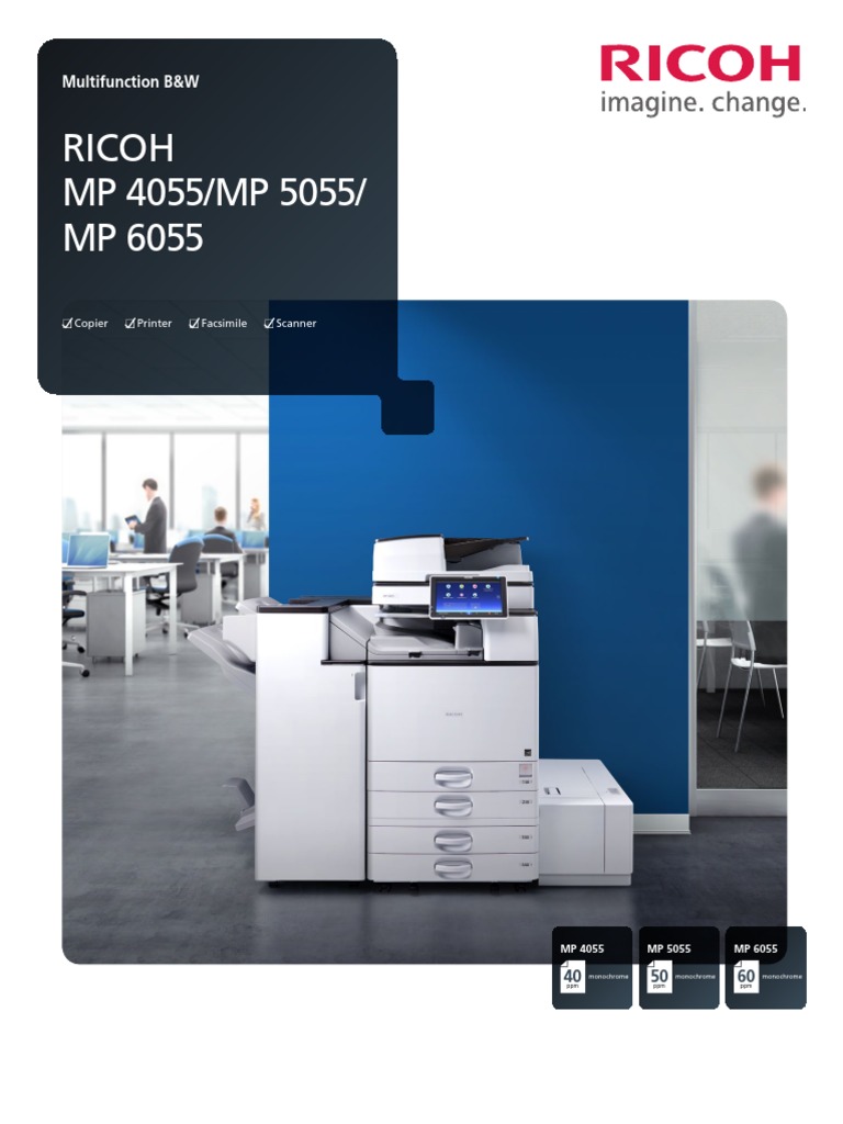 Ricoh MP 4055/MP 5055/ MP 6055: Multifunction B&W | PDF | Image Scanner ...