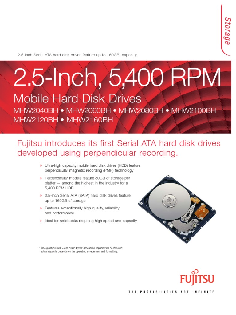 mhw2160bh Datasheet | PDF | Hard Disk Drive | Computer Data Storage