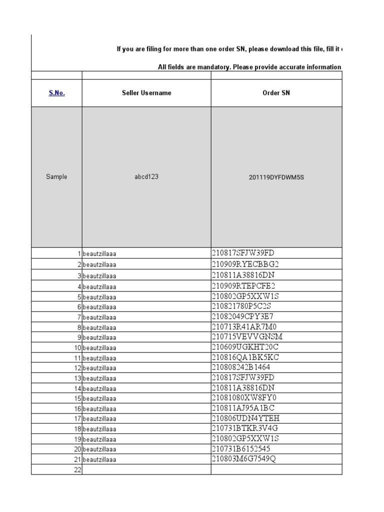 Shopee PH RTS Shipping Fee - Seller Claim Template-2 | PDF