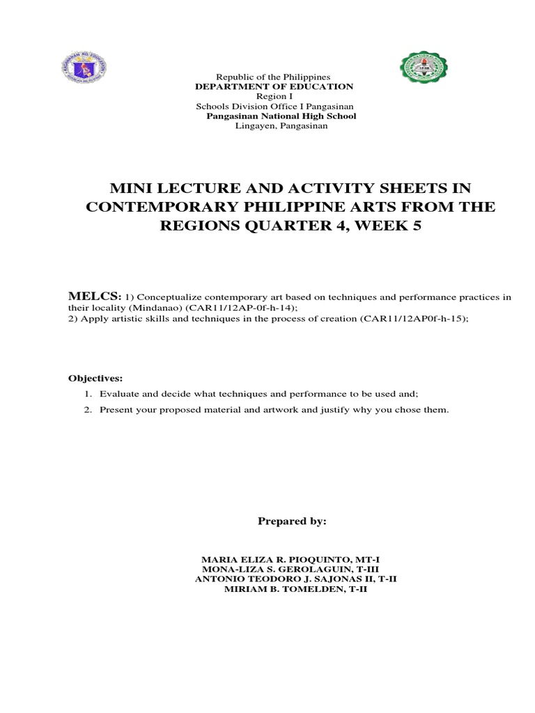 Q4 Week 5 CPAR Module | PDF | Paintings | Textiles
