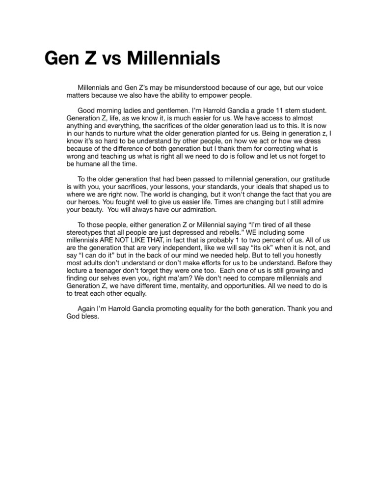 Understanding Gen Z and Millennials | PDF | Millennials | Human Development