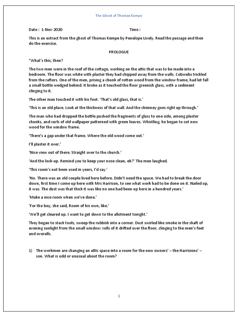 The Ghost of Thomas Kempe Extract | PDF | Mystery, Thriller & Crime Fiction