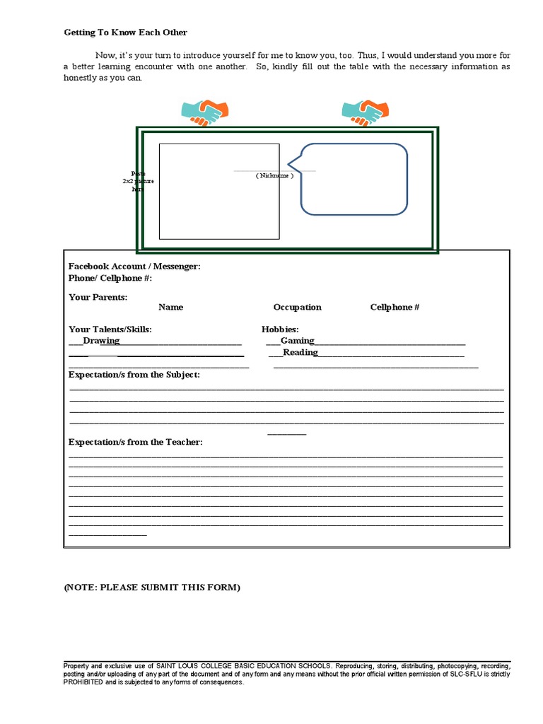 Getting To Know Each Other | PDF | Communication