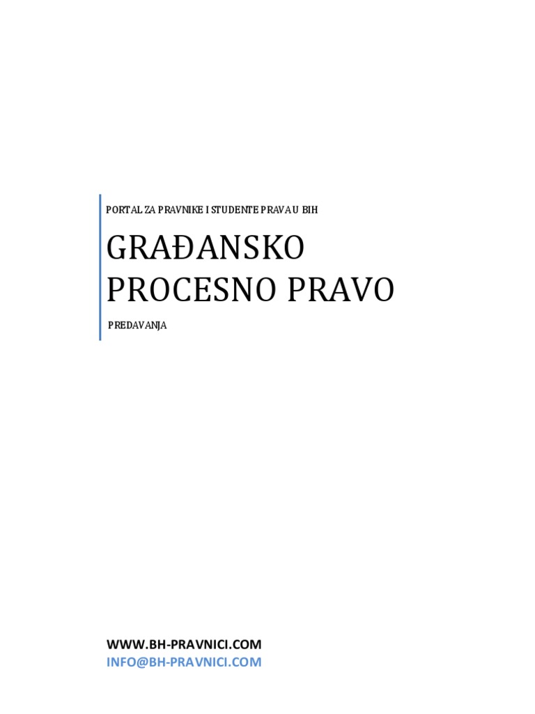 Gradjansko Procesno Pravo - Predavanja | PDF