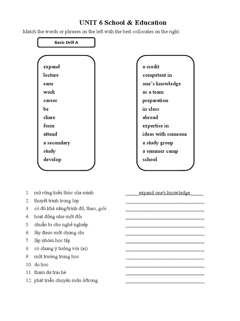 Collocations 1 - Exercise | PDF