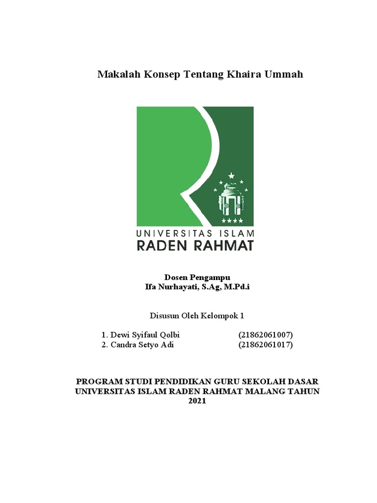 Konsep Khaira Ummah dalam Islam | PDF