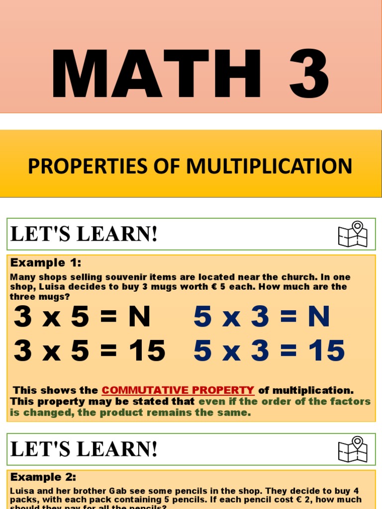 Multiplication Properties Guide | PDF | Multiplication | Elementary ...