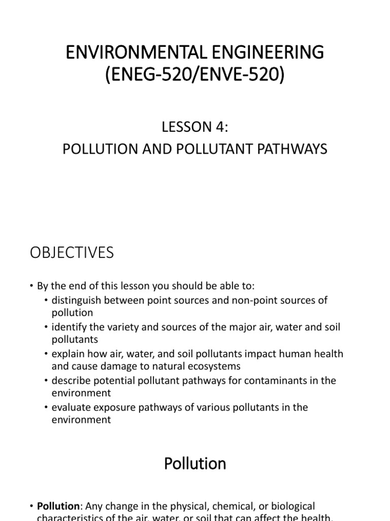 Lesson 4 Pollutant Pathways | PDF | Water Pollution | Pollution