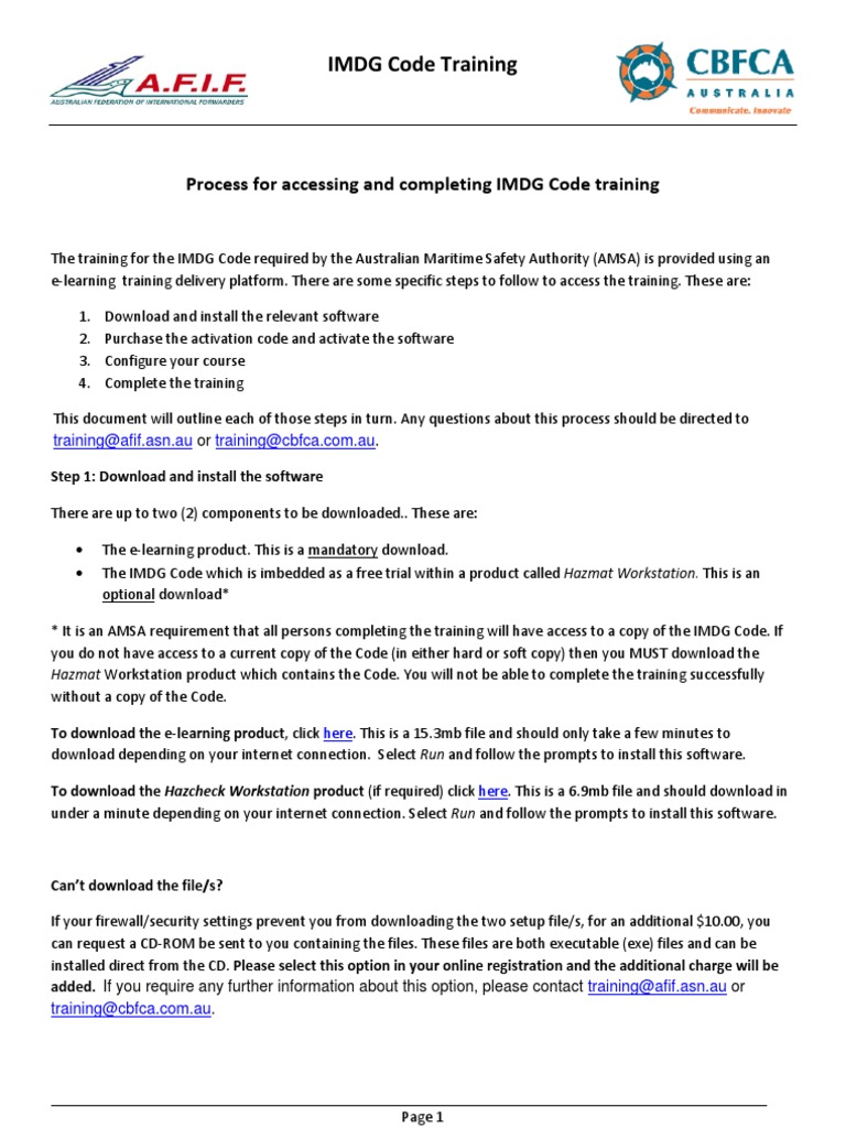 IMDG Code Training | PDF | Internet | Software