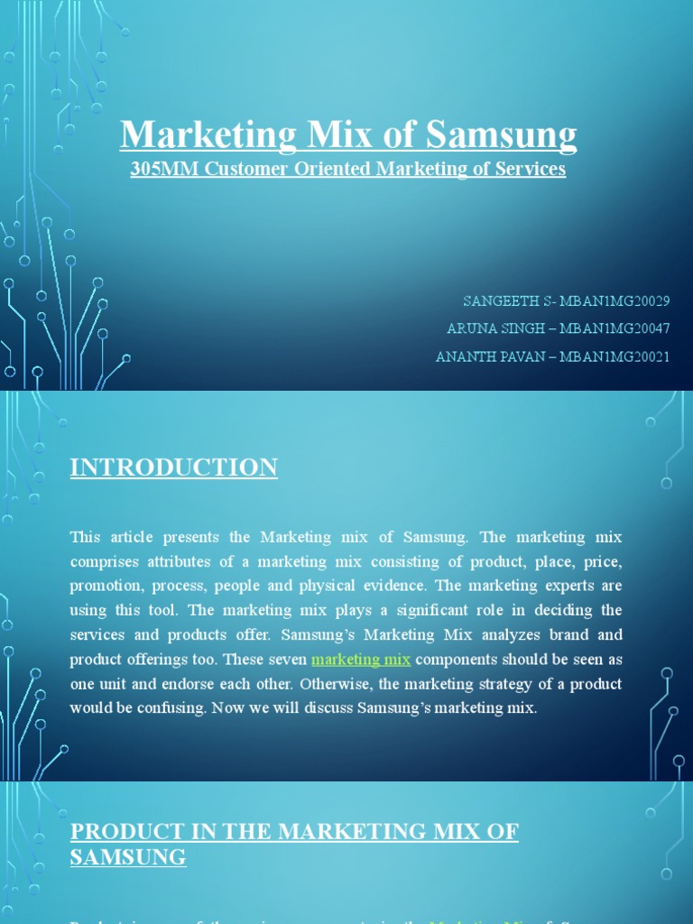Marketing Mix of Samsung | PDF | Samsung Electronics | Marketing