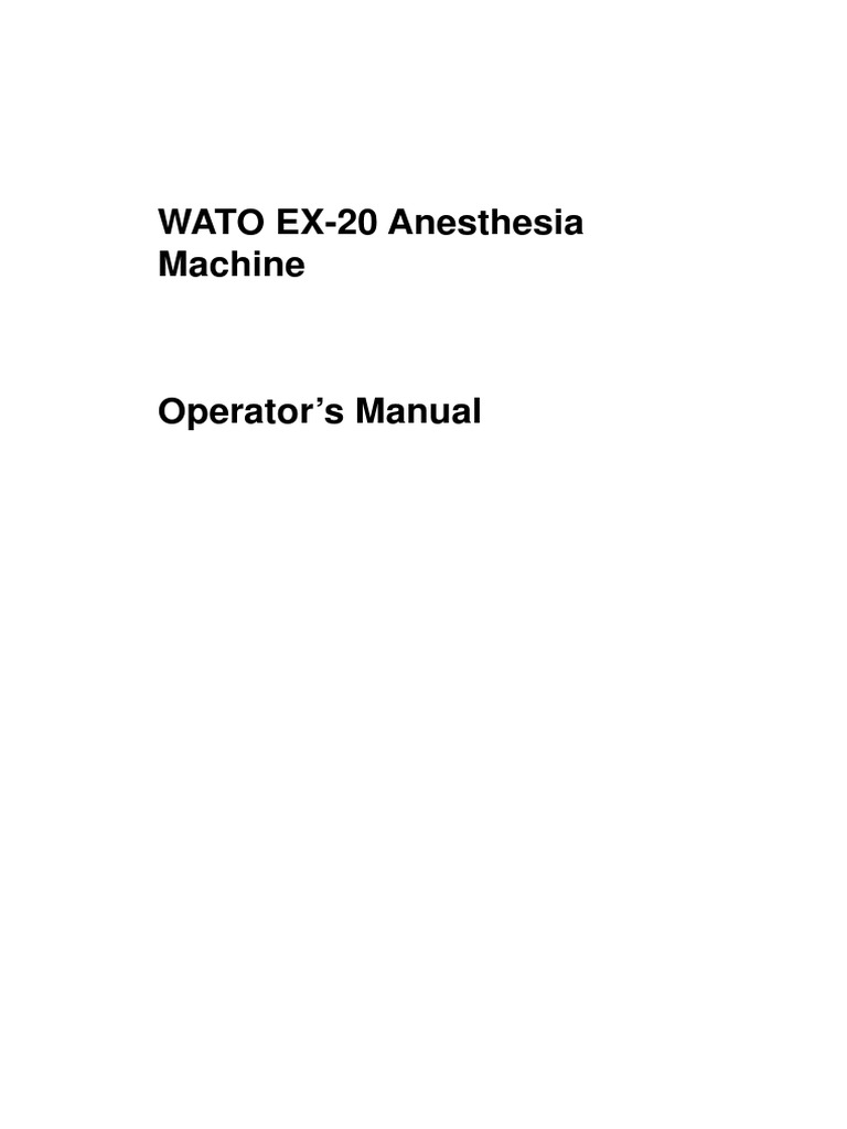 WATO EX-20&30 Operation Manual | PDF | Anesthesia | Ac Power Plugs And ...