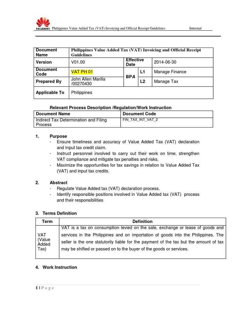 Philippines VAT Invoice and Receipt Guidelines | PDF | Invoice | Receipt