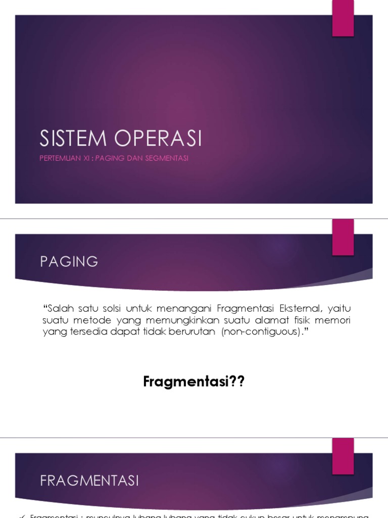 Paging Dan Segmentasi | PDF | Metode & Bahan Ajar | Teknologi & Rekayasa