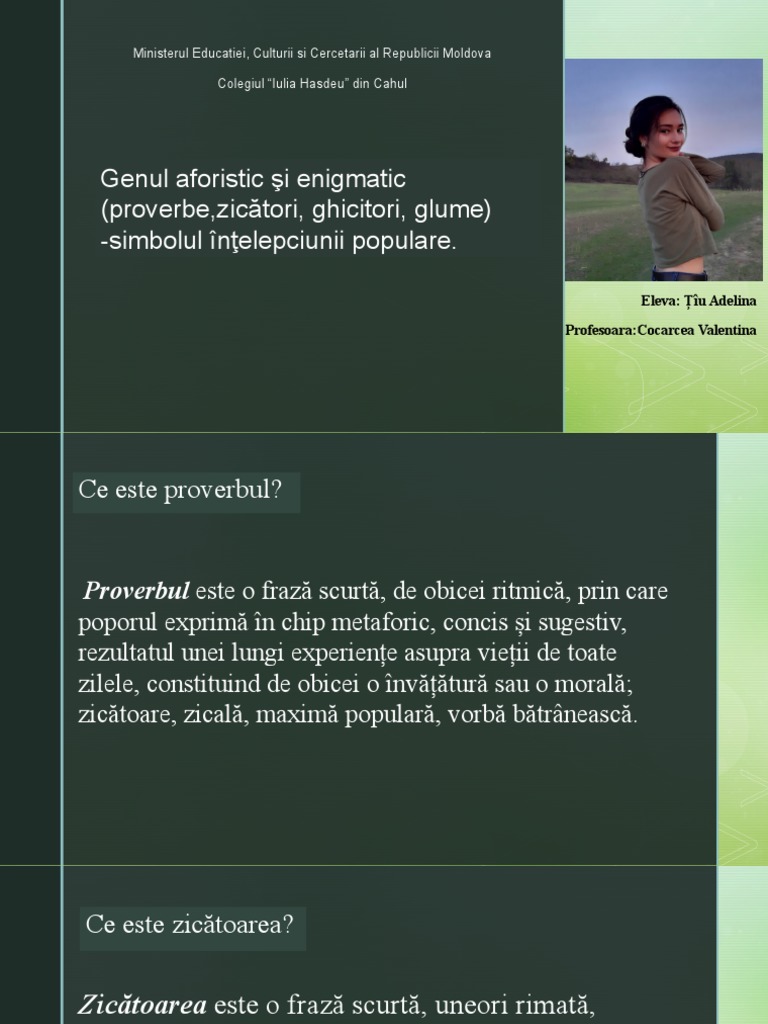 Proverbe, Zicatori, Ghicitori | PDF