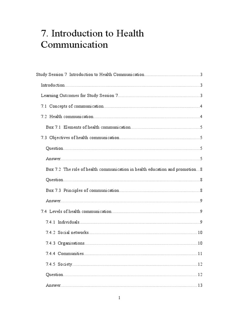 Health Communication Fundamentals | PDF | Communication | Attitude ...