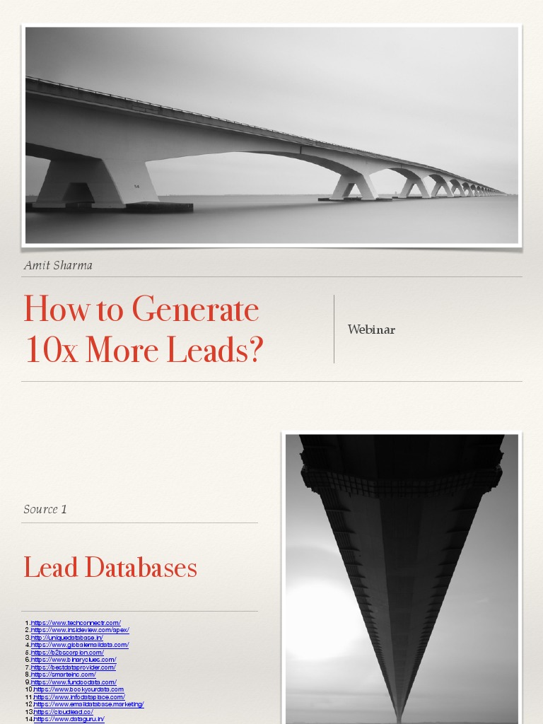 Top 100 Lead Generation Sources and Channels | Download Free PDF ...