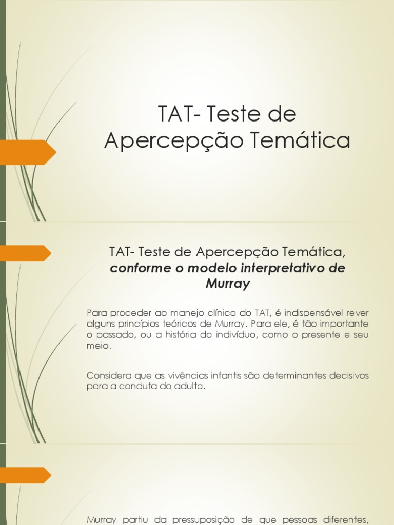 TAT - Teste de Apercepção Temática | PDF | Psicologia | Herói
