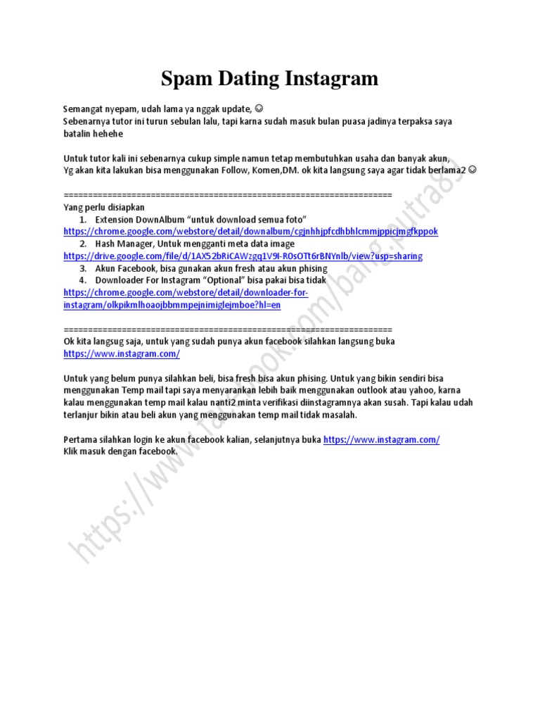 Spam Dating Instagram | PDF