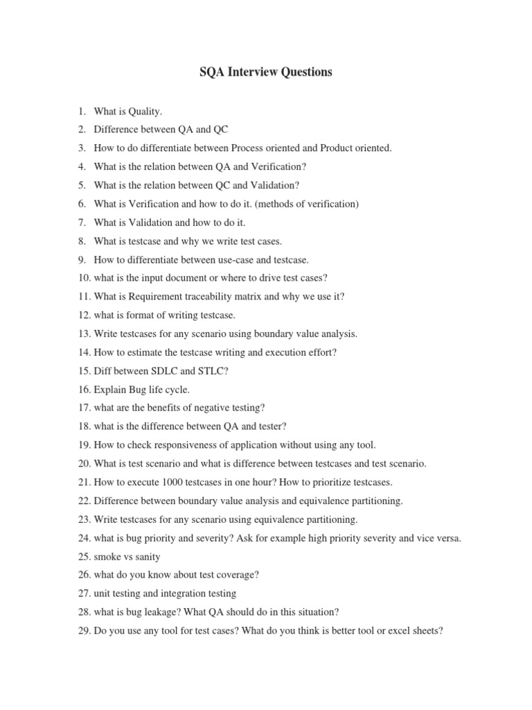 SQA Interview Questions | PDF | Scrum (Software Development) | Software Development