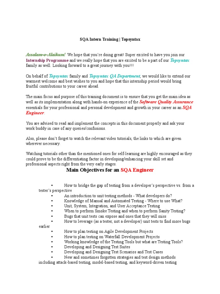 SQA Training 01 | Download Free PDF | Software Testing | Penetration Test