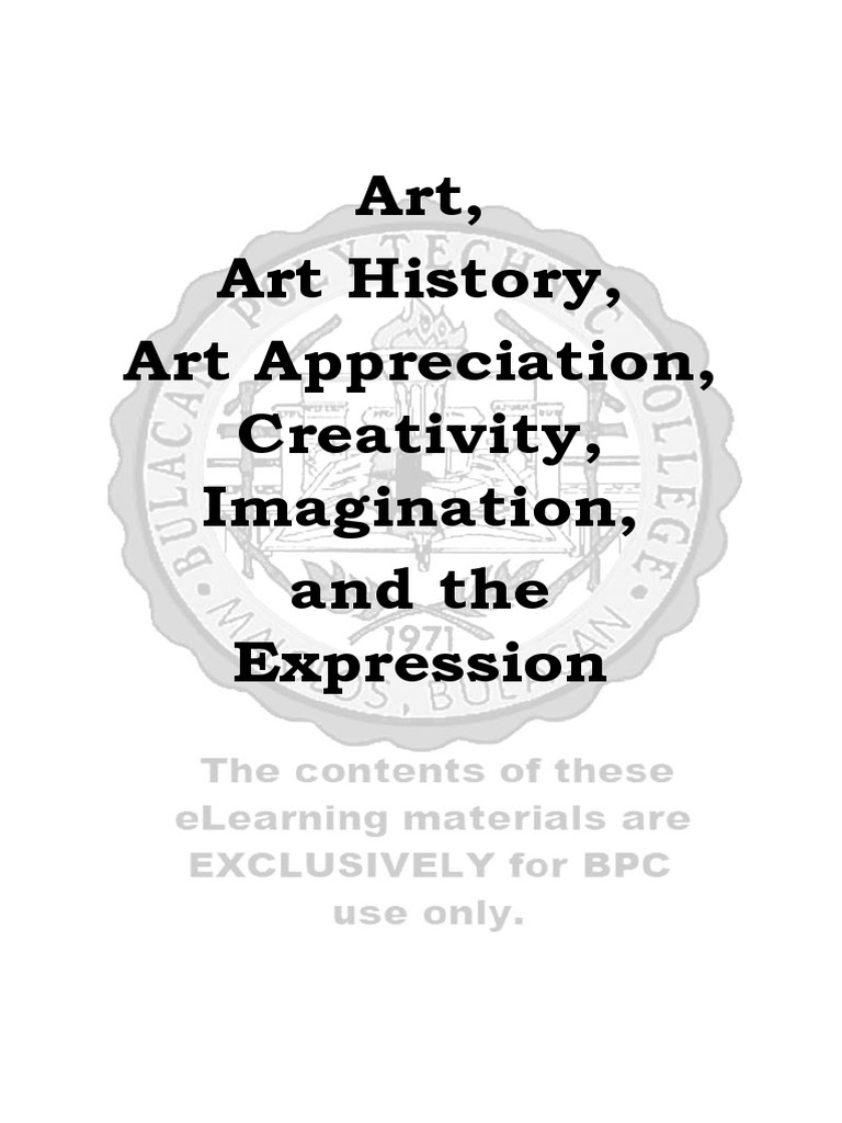 HUM 113 - 1 Art History, Art Appreciation, Art, Creativity, Imagination ...