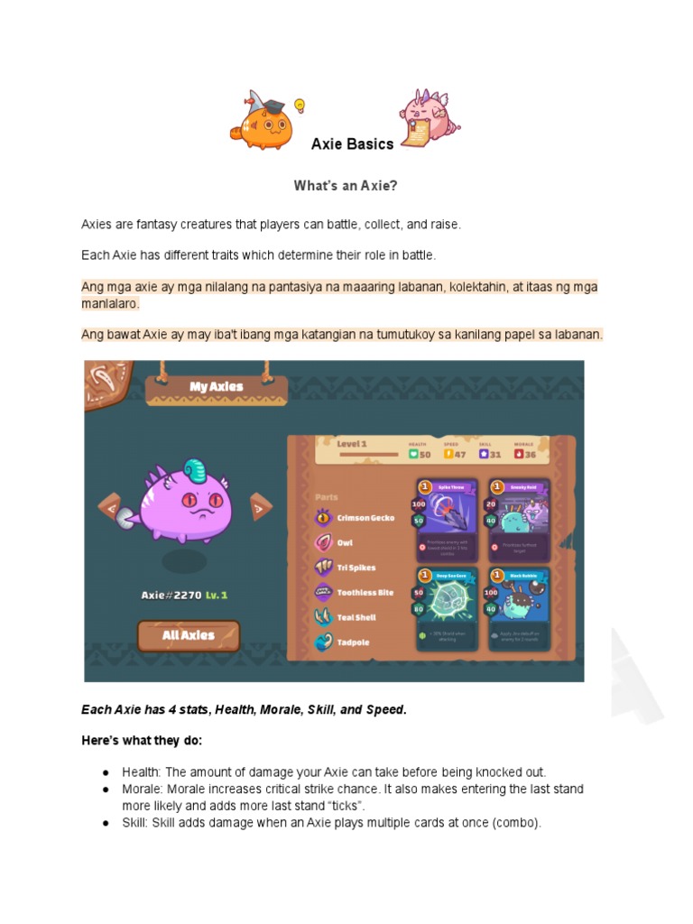 Axie Basics: What's An Axie? | PDF