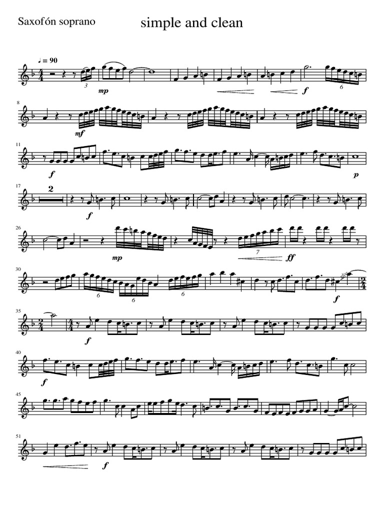 Simple and Clean-Saxofón Soprano | PDF