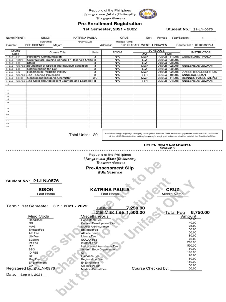 Fees Shown Are Not To Be Charged To The Student But To CHED-Unifast ...