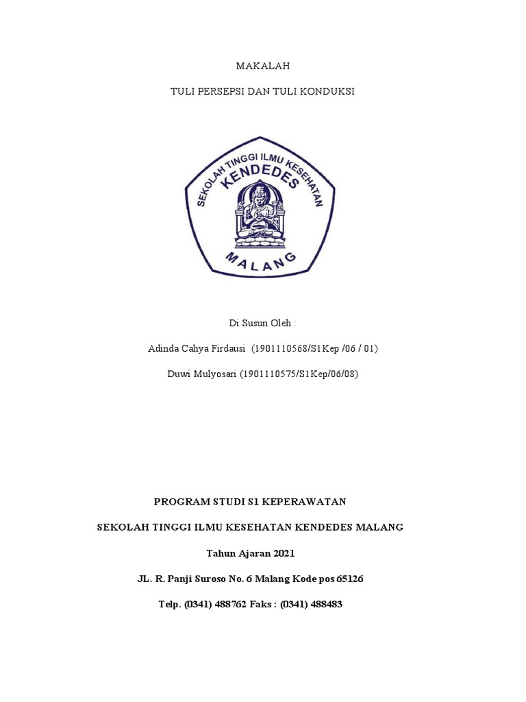 Makalah Tuli Persepsi Konduksi | PDF