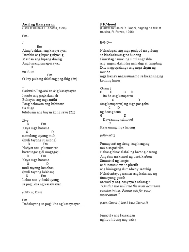 Alay Sining Song Book