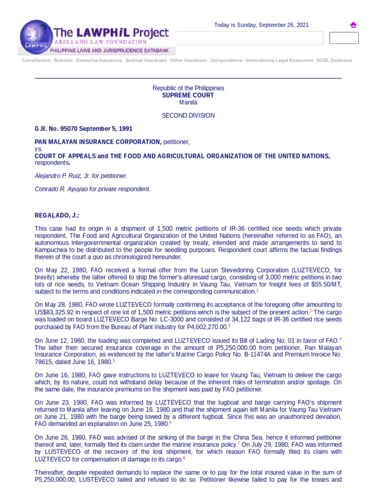 Supreme Court Ruling on Marine Insurance Case | PDF | Lawsuit | Insurance